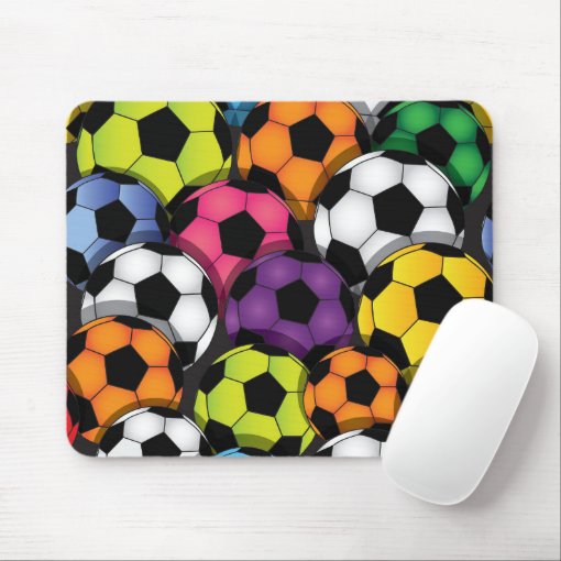Colorful Soccer Balls Design Mousepad | Zazzle