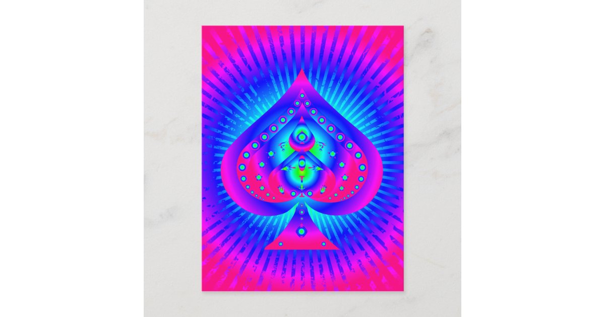 Colorful Spades Symbol Postcard | Zazzle