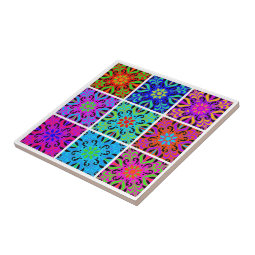 Colorful Spanish Moroccan Modern Ceramic Tile | Zazzle