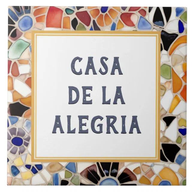 Colorful Spanish Mosaic Custom House Name Plate Ceramic Tile | Zazzle