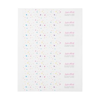 COLORFUL SPARKLES pretty bright rainbow colors Wrap Around Label | Zazzle