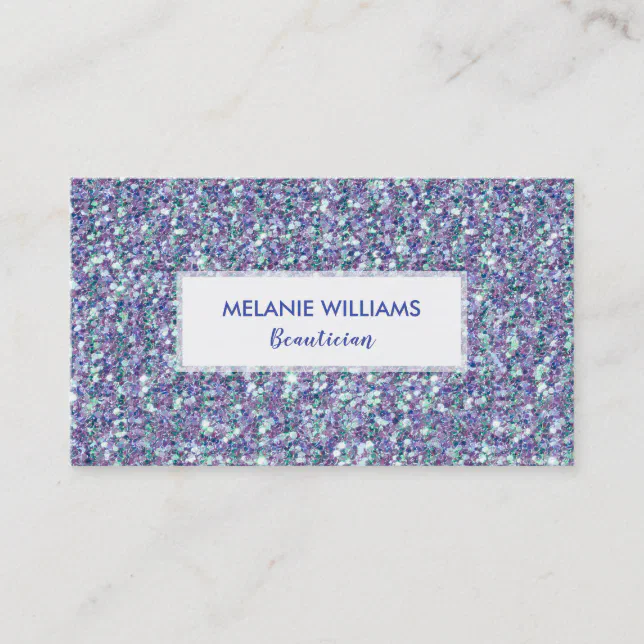Colorful Sparkling Faux Glitter Business Card | Zazzle