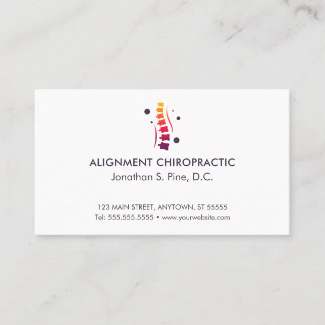 Colorful Spine Logo Chiropractic Appointment Cards | Zazzle