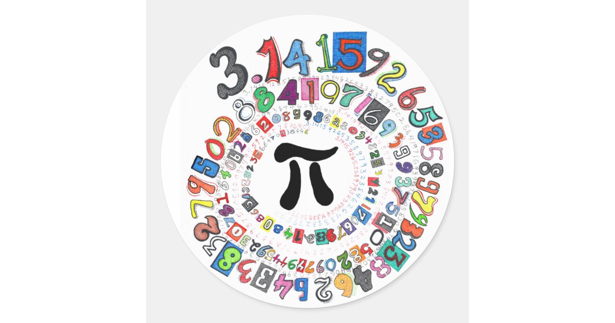 Colorful sPiral of Pi Calculated Classic Round Sticker | Zazzle