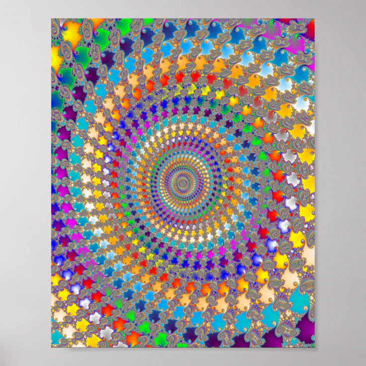 Colorful Spiral Pattern Poster | Zazzle
