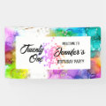 Colorful Splash Watercolor Birthday Banner | Zazzle
