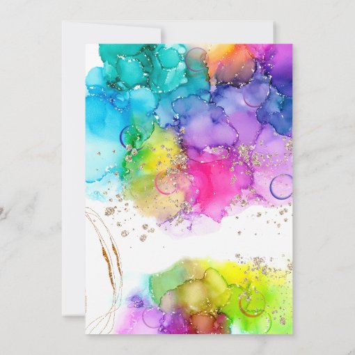 Colorful Splash Watercolor Birthday Invitation | Zazzle