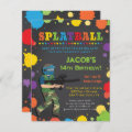 Colorful Splatball Birthday Party Invitations | Zazzle