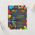 Colorful Splatball Birthday Party Invitations | Zazzle