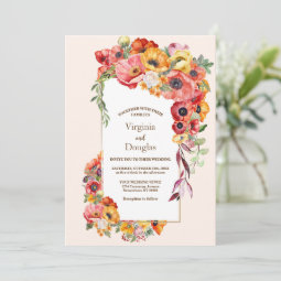 Colorful Spring Floral Wedding Invitation | Zazzle