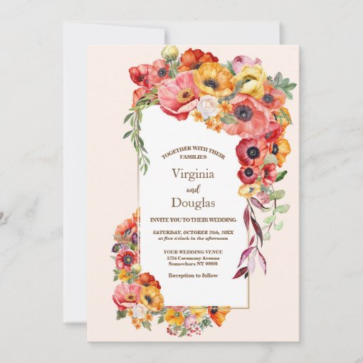 Colorful Spring Floral Wedding Invitation | Zazzle