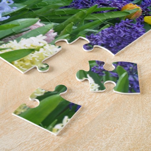 Colorful spring flower garden jigsaw puzzle | Zazzle
