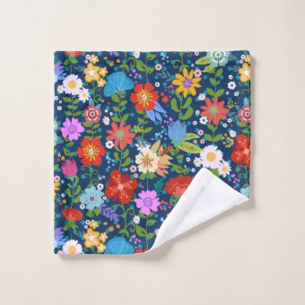 Colorful Spring Flowers Bath Towel Set | Zazzle