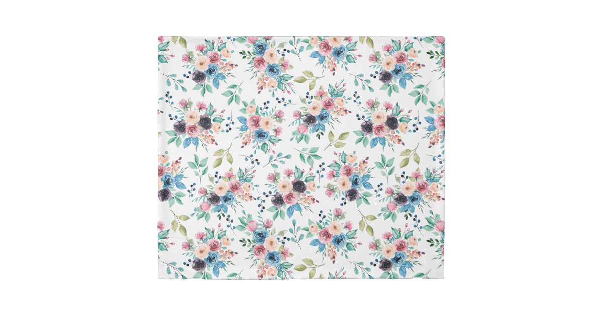 Colorful spring flowers pattern duvet cover | Zazzle