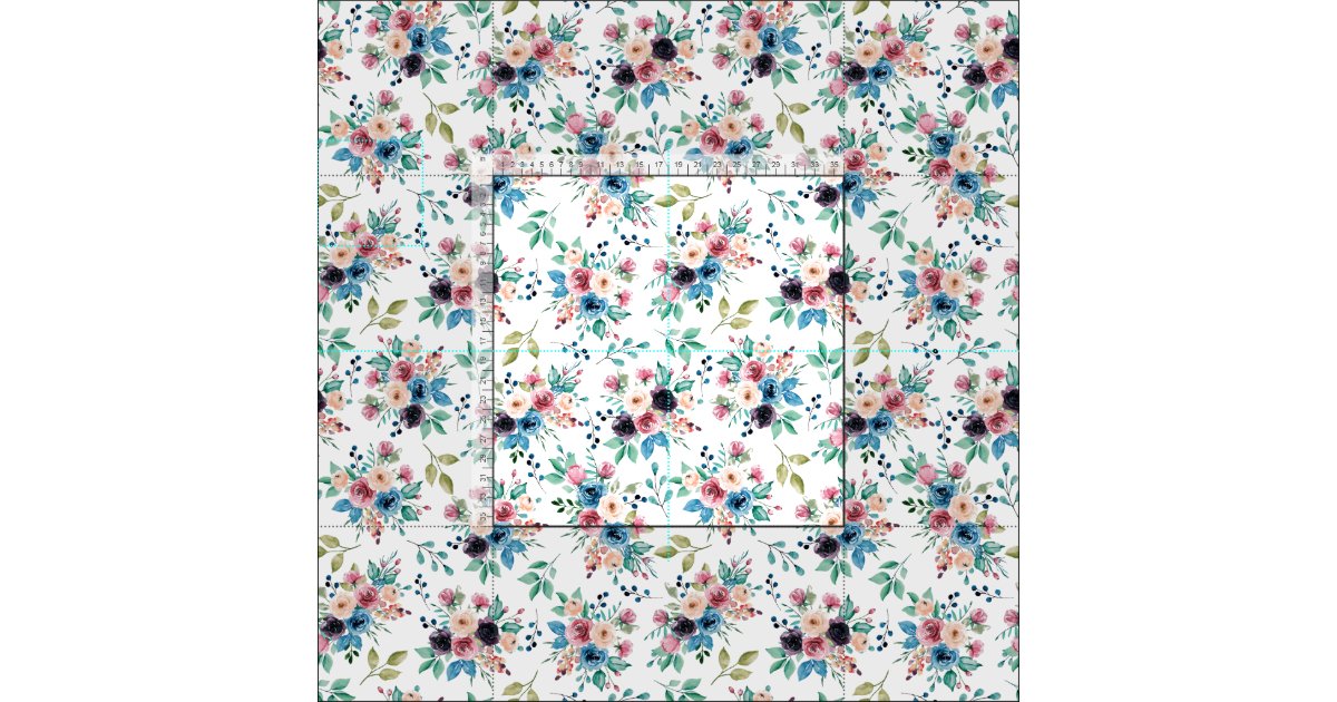 Colorful Spring Flowers Pattern Fabric | Zazzle