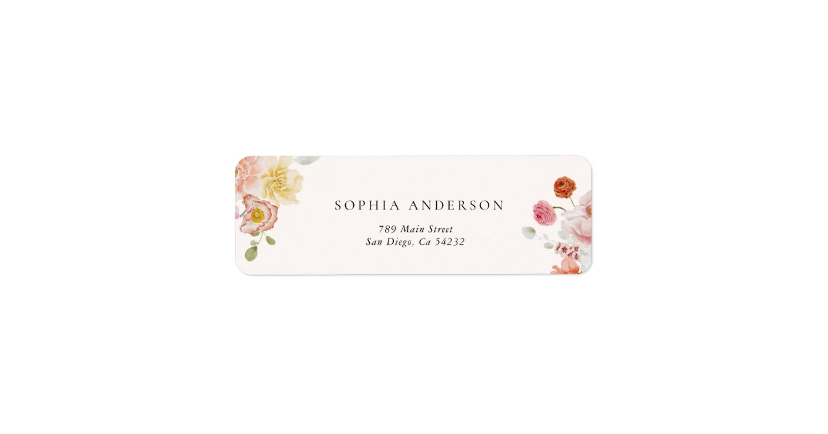 Colorful Spring Flowers Return Address Label | Zazzle