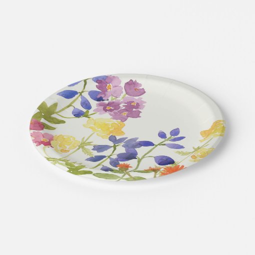 Colorful Spring Watercolour Floral Paper Plate | Zazzle