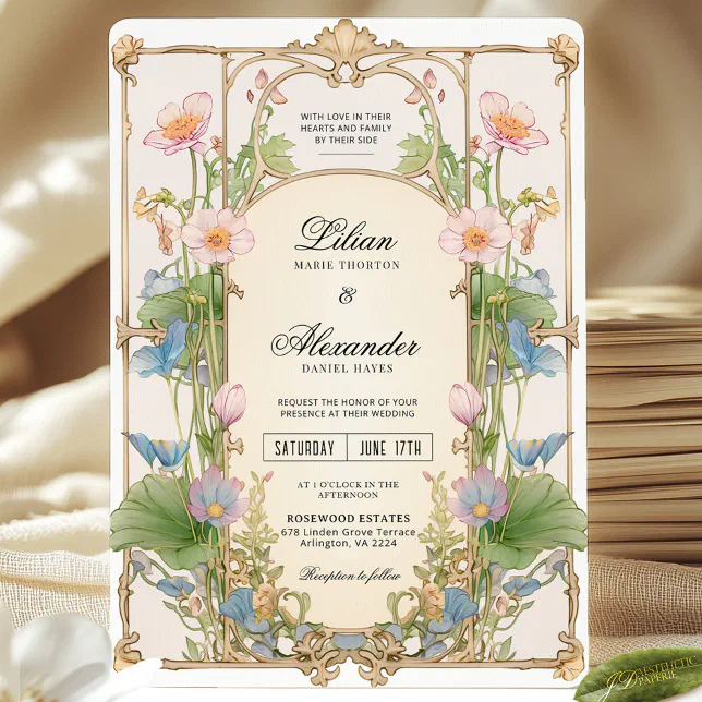 Colorful Spring Wildflower Garden Wedding Invitation | Zazzle