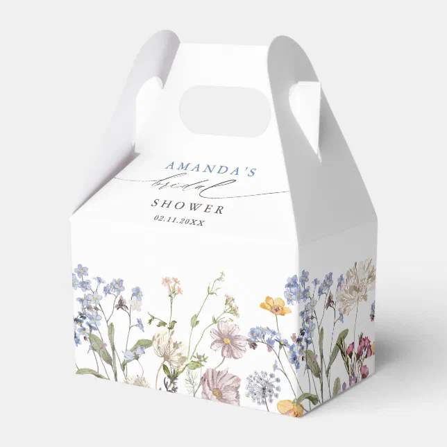 Colorful Spring Wildflower Meadow Bridal Shower Favor Boxes | Zazzle