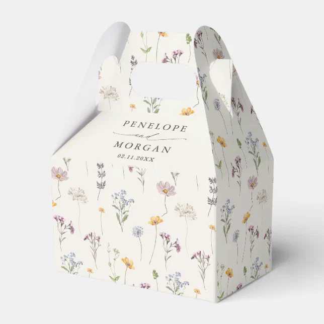 Colorful Spring Wildflower Meadow Garden Wedding Favor Boxes | Zazzle