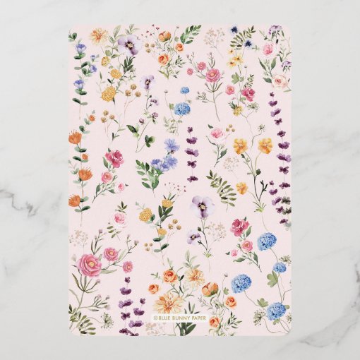 Colorful Spring Wildflower Meadow Garden Wedding Foil Invitation | Zazzle