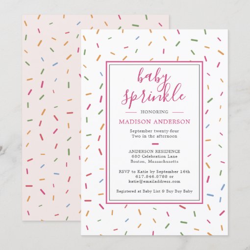 Colorful Sprinkles Baby Sprinkle Baby Shower Invitation | Zazzle