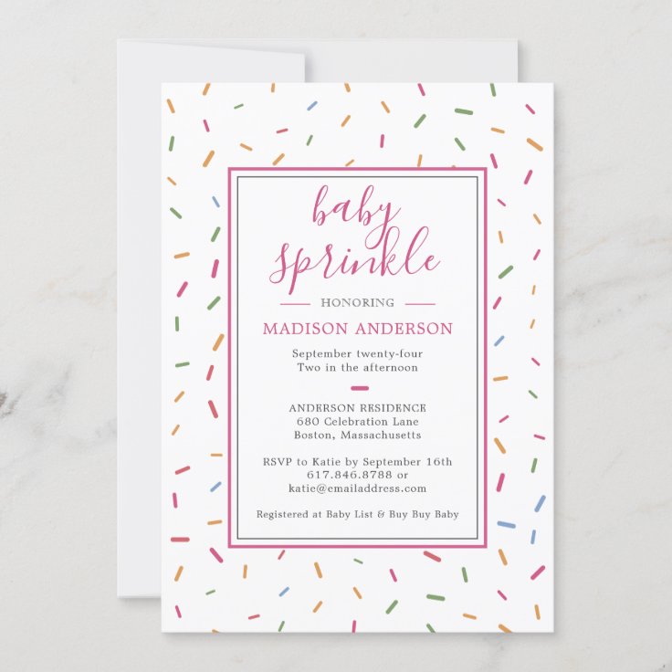 Colorful Sprinkles Baby Sprinkle Baby Shower Invitation | Zazzle