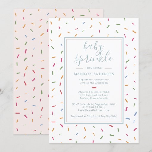 Colorful Sprinkles Baby Sprinkle Baby Shower Invitation | Zazzle