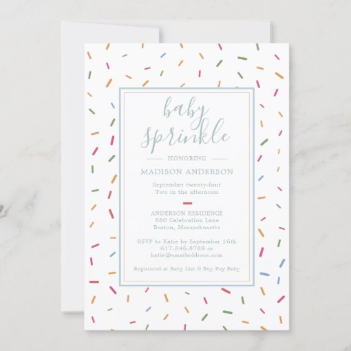 Colorful Sprinkles Baby Sprinkle Baby Shower Invitation | Zazzle