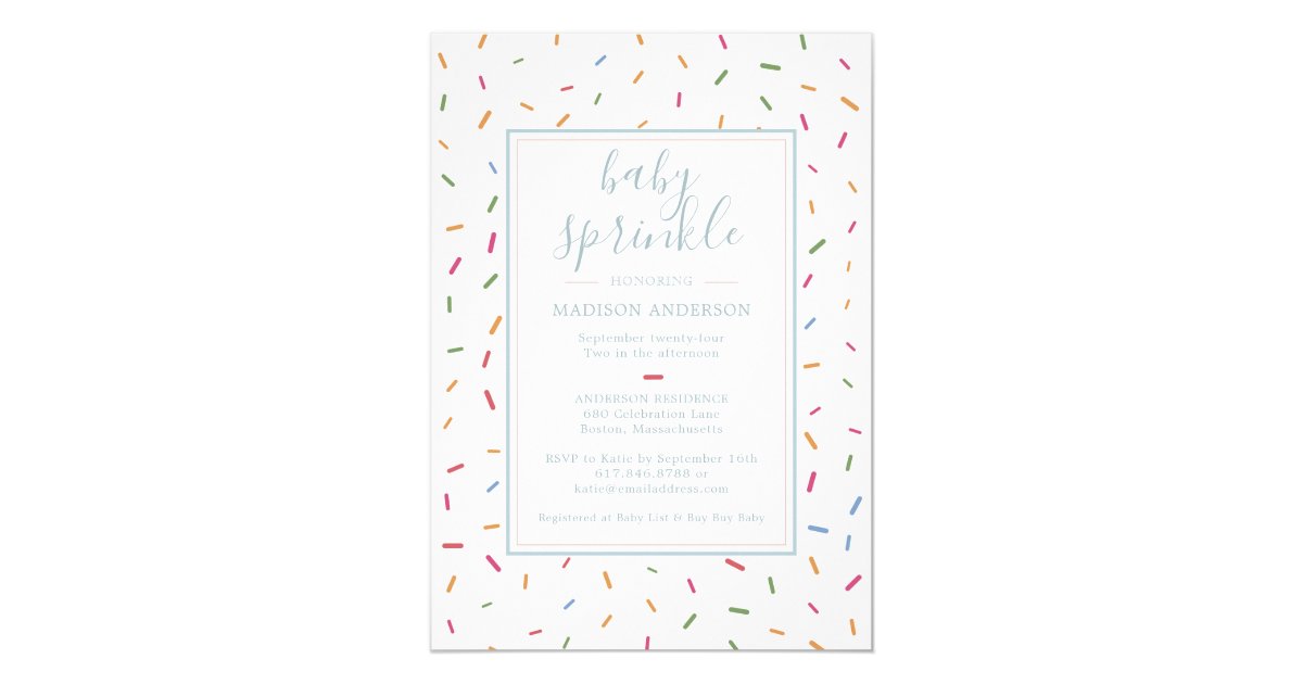 Colorful Sprinkles Baby Sprinkle Baby Shower Invitation | Zazzle.com