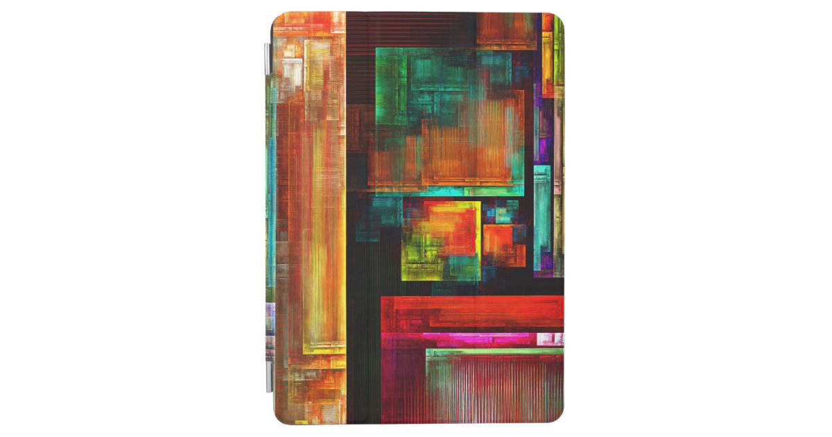 Colorful Squares Modern Abstract Art Pattern #04 iPad Air Cover | Zazzle