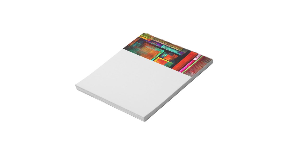 Colorful Squares Modern Abstract Art Pattern #04 Notepad | Zazzle