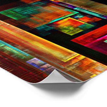 Colorful Squares Modern Abstract Art Pattern #04 Poster | Zazzle