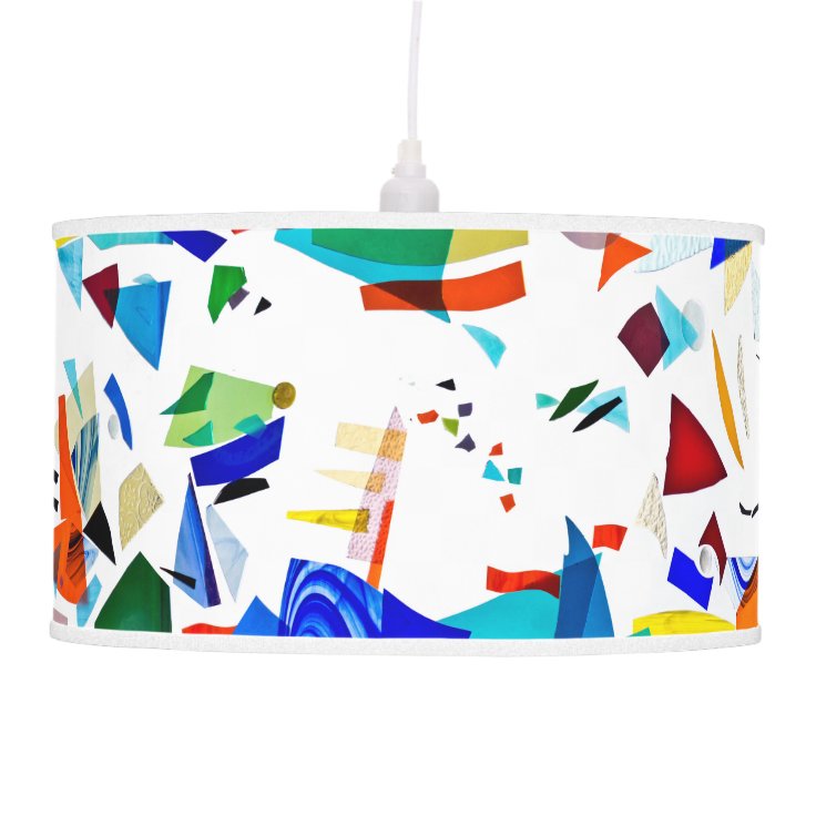 Colorful Stained Glass Abstract Pendant Lamp | Zazzle