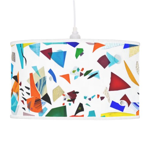 Colorful Stained Glass Abstract Pendant Lamp | Zazzle