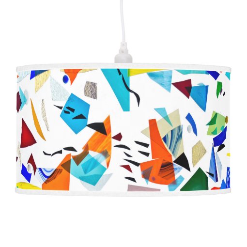 Colorful Stained Glass Abstract Pendant Lamp | Zazzle