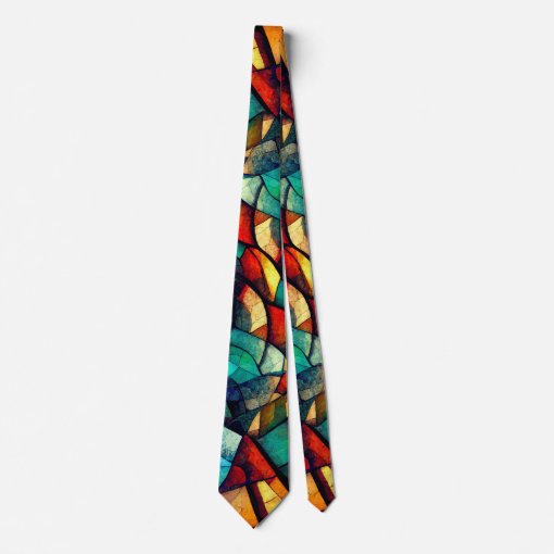 Colorful Stained Glass Abstraction Neck Tie | Zazzle