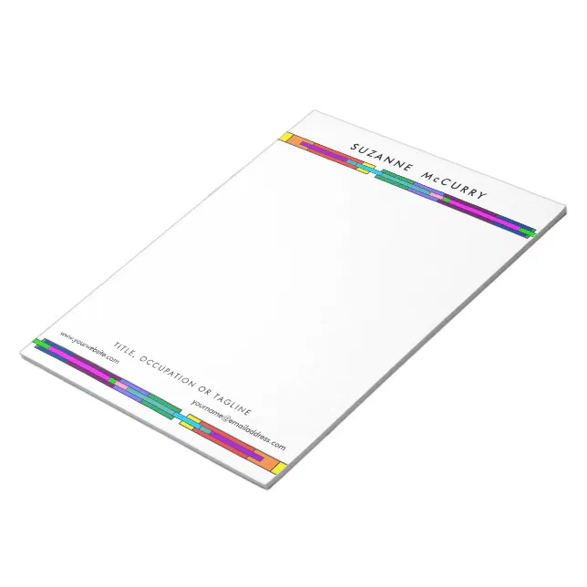 Colorful Stained Glass Design Notepad | Zazzle