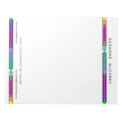 Colorful Stained Glass Design Notepad | Zazzle
