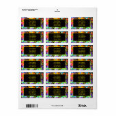 Colorful Stained Glass Rainbow Abstract Mosaic Label | Zazzle