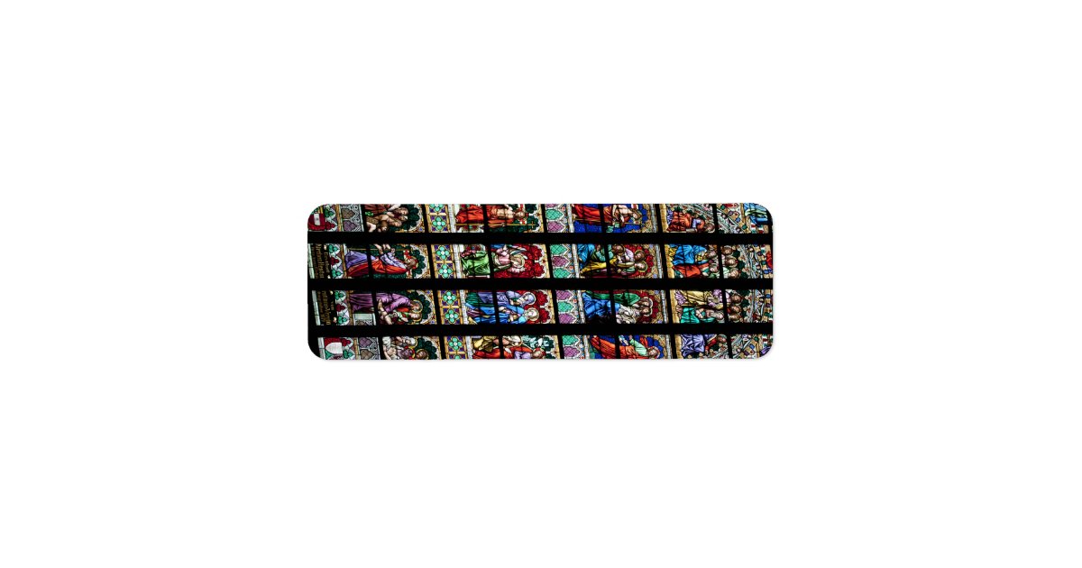 Colorful Stained Glass Window Label | Zazzle