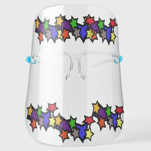 Colorful stars design face shield | Zazzle
