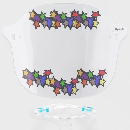 Colorful stars design face shield | Zazzle