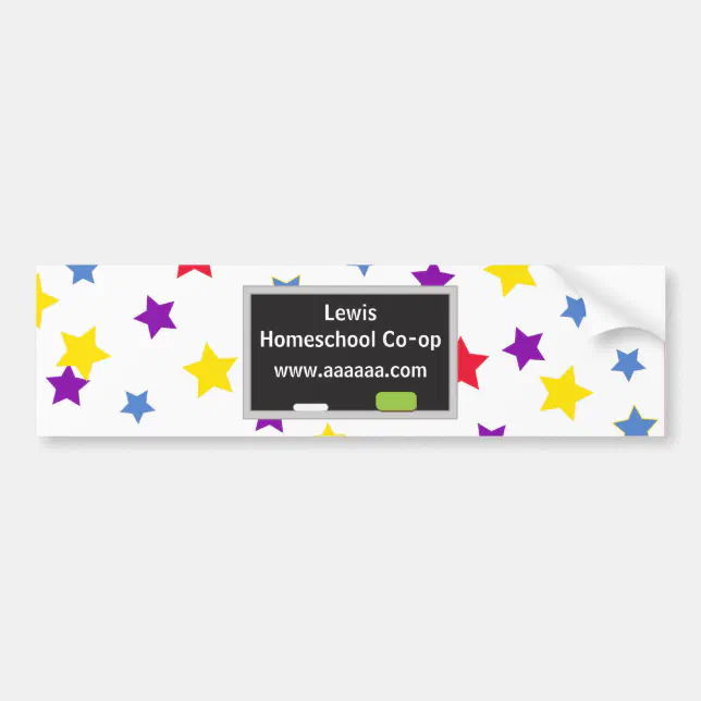 Colorful stars Homes school Co-op Bumper Sticker | Zazzle
