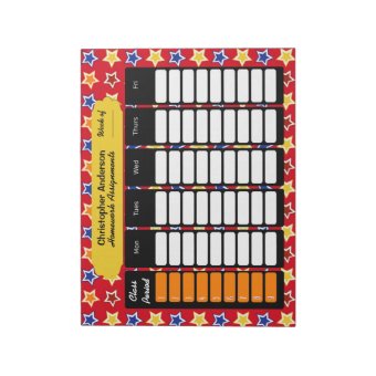 Colorful Stars Homework Assignment Notepad | Zazzle