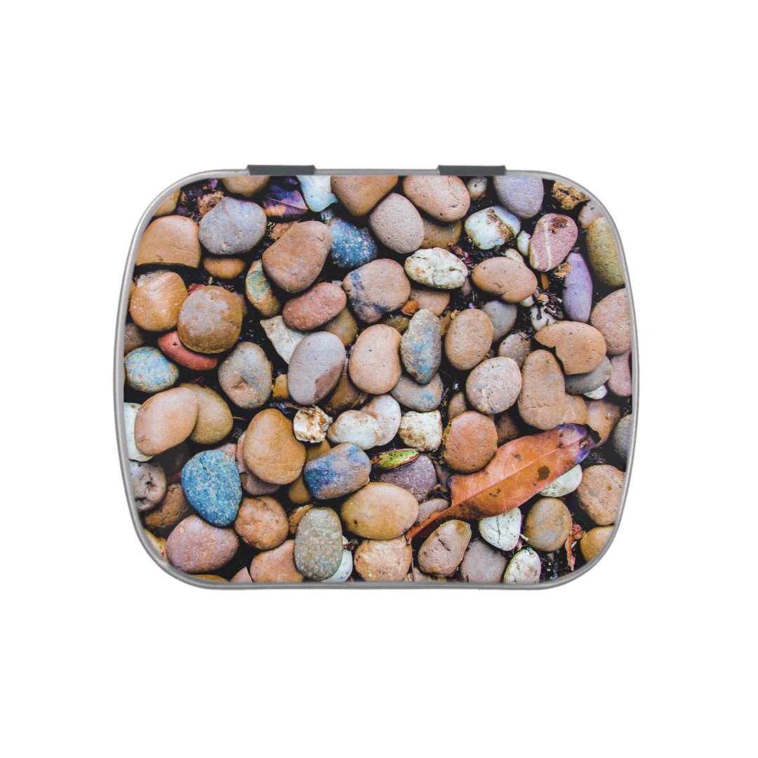 Colorful Stones Rocks Pebbles Jelly Belly Tin | Zazzle