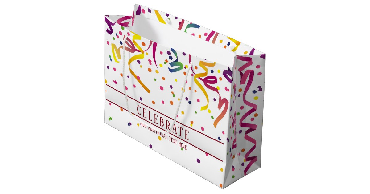 Colorful Streamers And Confetti Gift Bag | Zazzle