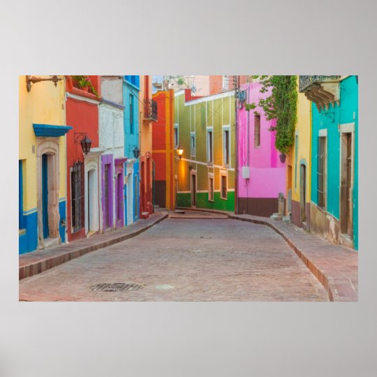 Colorful street scene poster | Zazzle.com