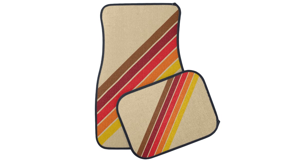 Colorful Striped 70s 80s Retro Racing Stripes Car Floor Mat | Zazzle