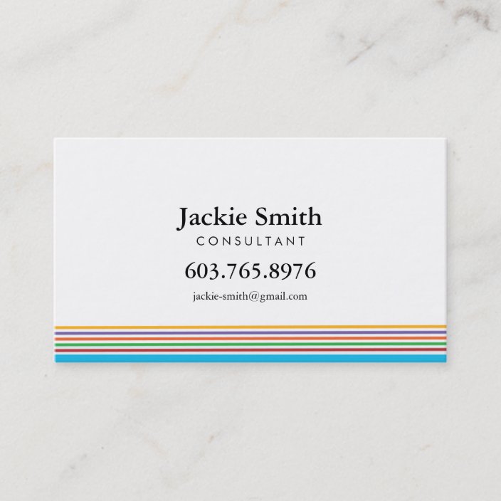 Colorful striped Business Card | Zazzle.com